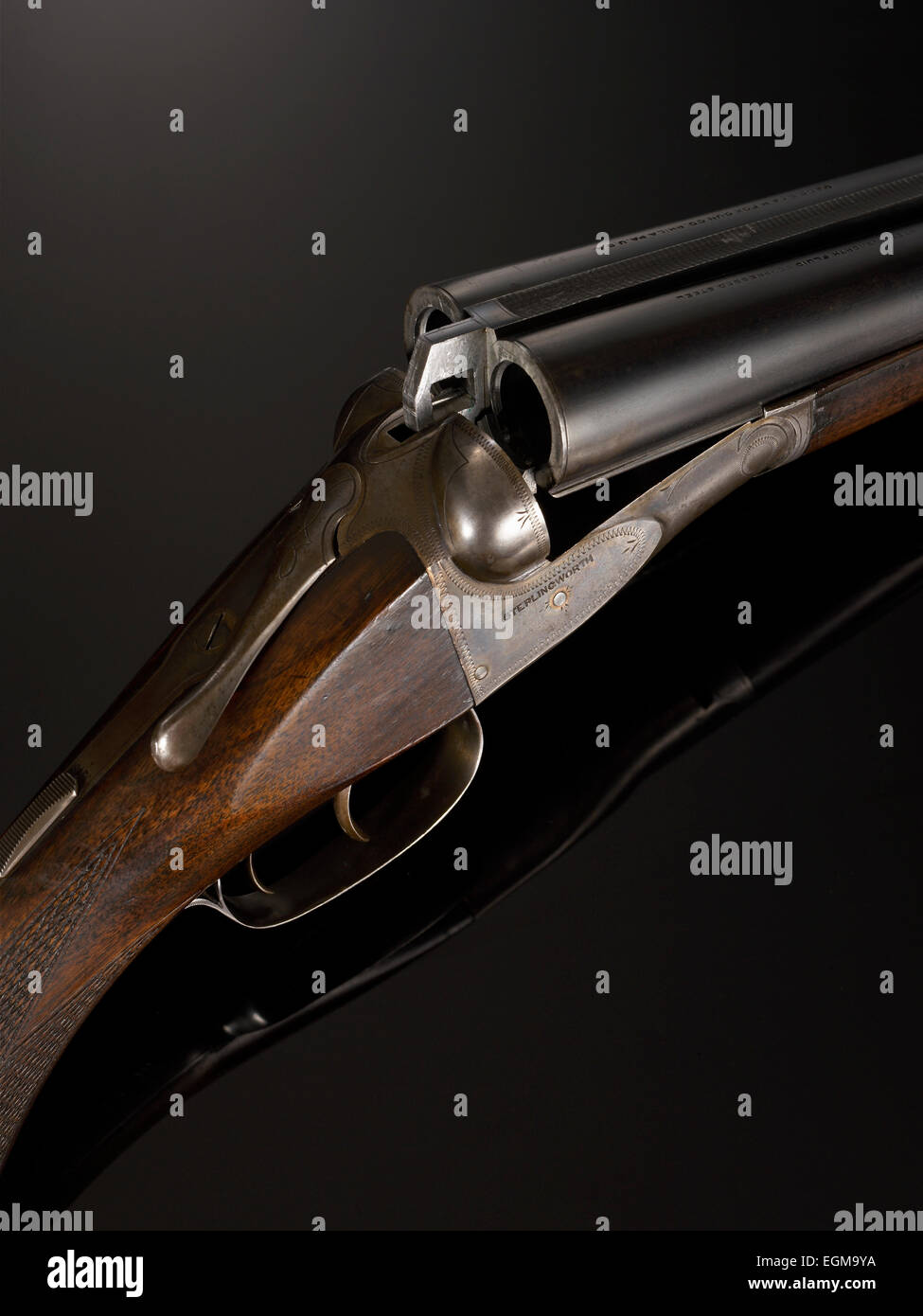Antique Double-Barrel Shotgun, Close-Up Stock Photo - Alamy