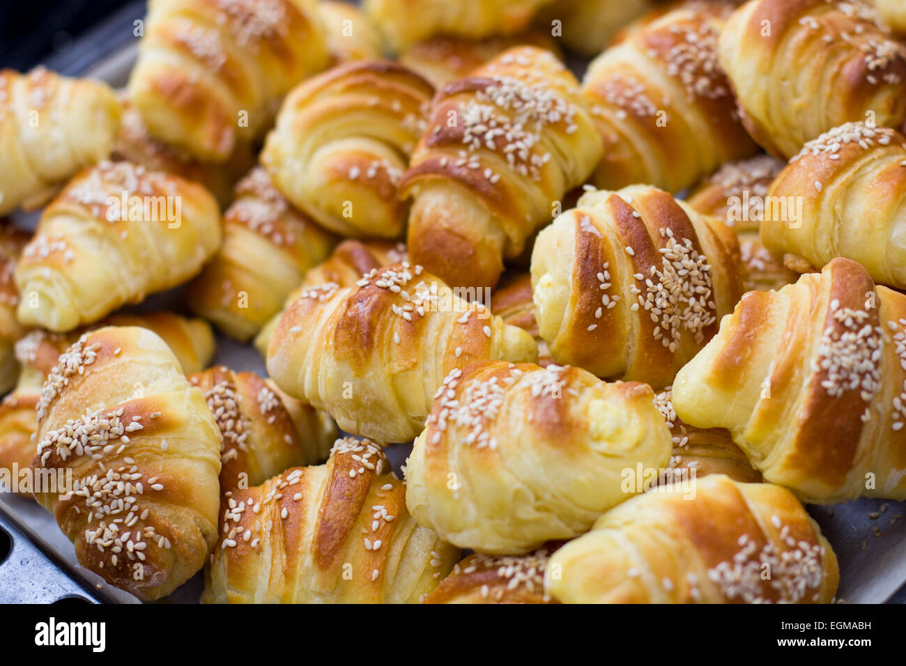 Fresh Baked Croissants homemade with sesame Stock Photo - Alamy
