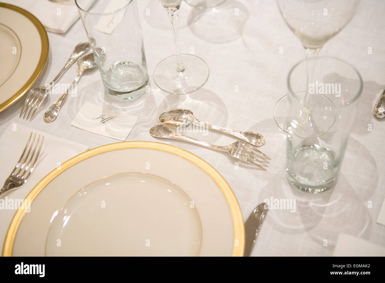 Dining Room Table Formal Place Setting, Close-Up Stock Photo - Alamy