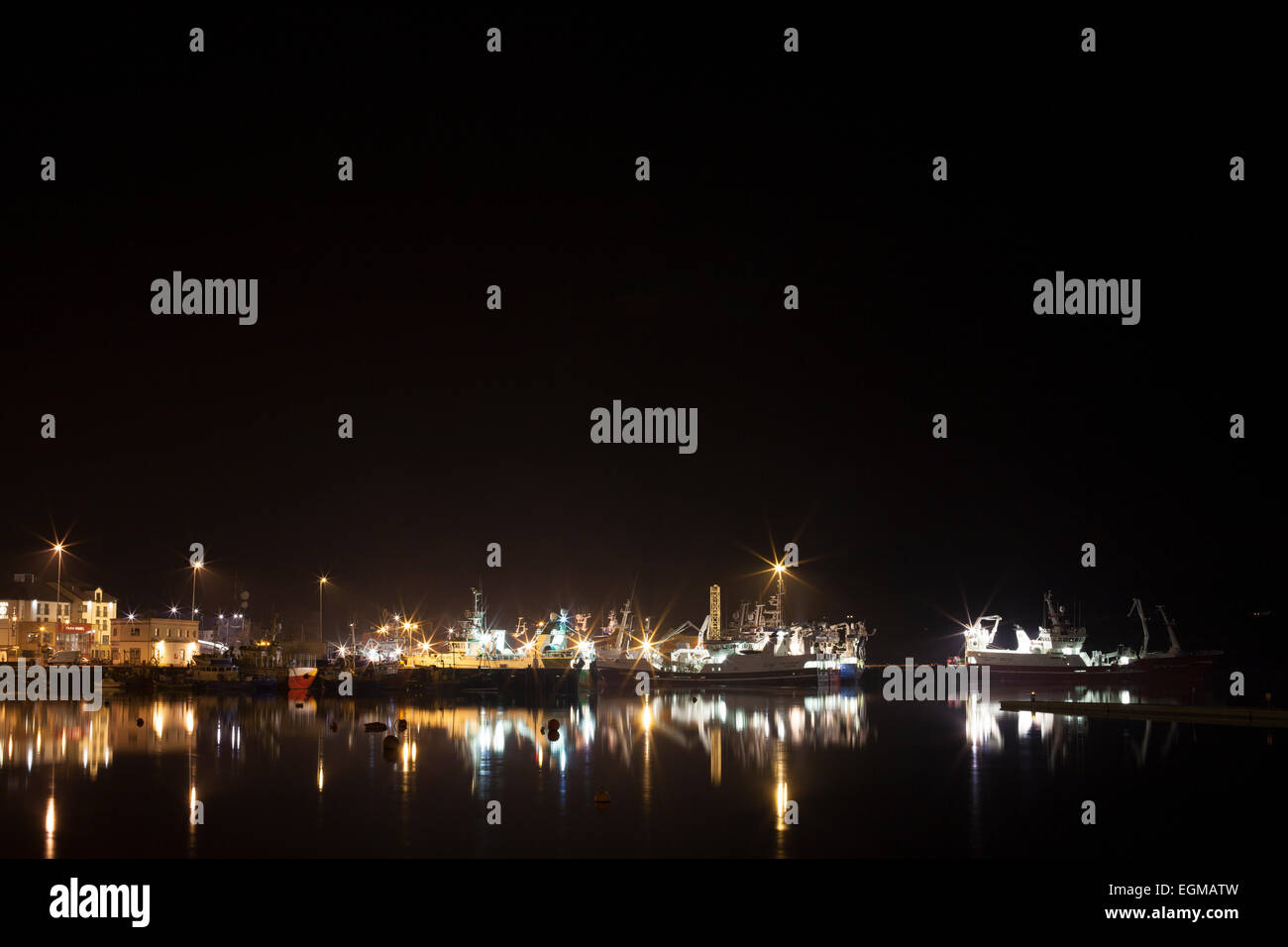 Killybegs pier at night, Co. Donegal, Ireland Stock Photo - Alamy