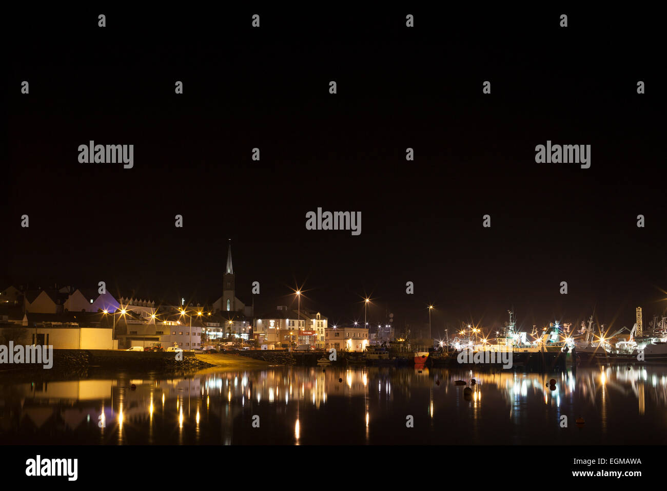 Killybegs pier at night, Co. Donegal, Ireland Stock Photo - Alamy