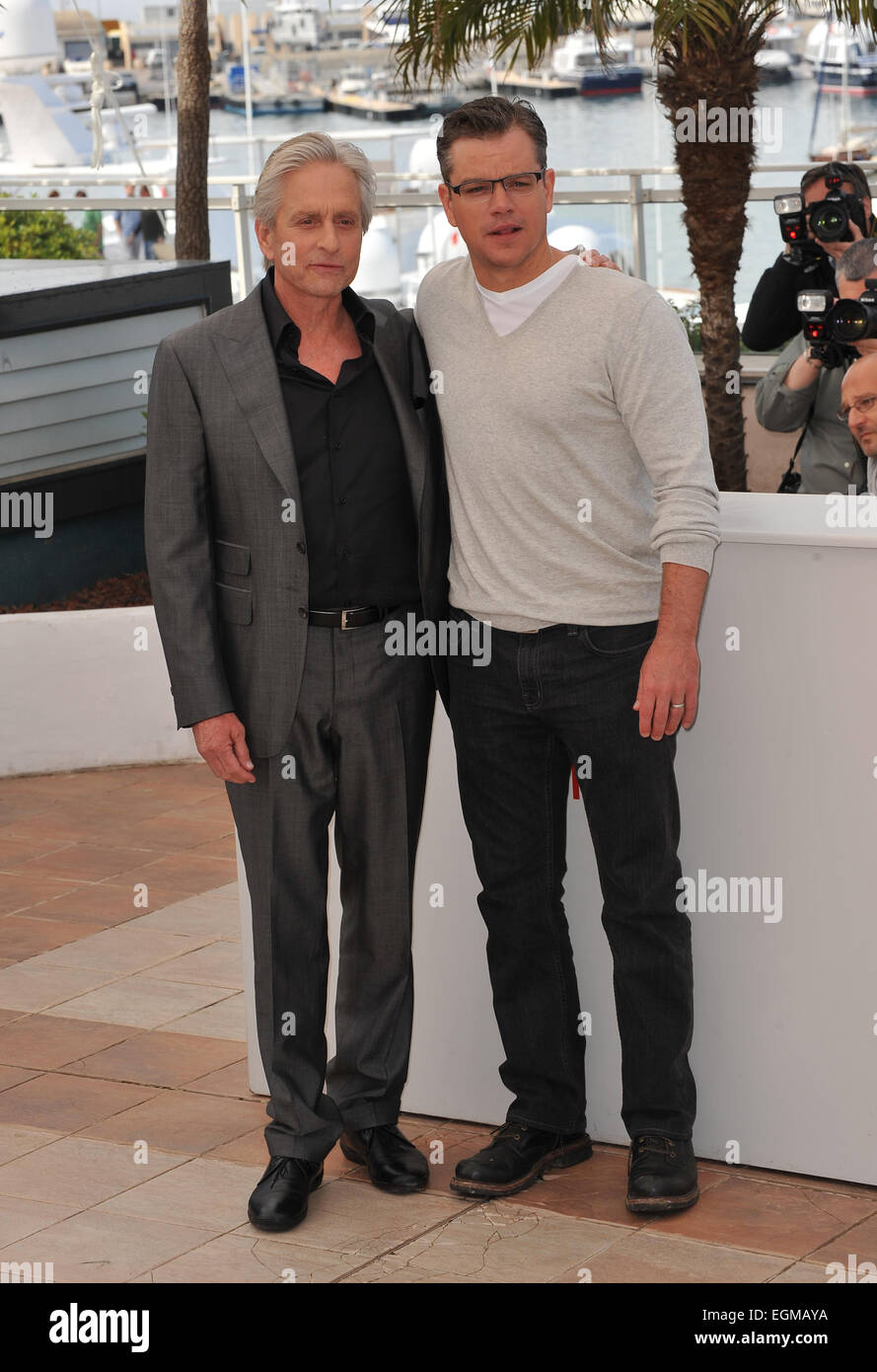 CANNES, FRANCE - MAY 21, 2013: Matt Damon & Michael Douglas at ...