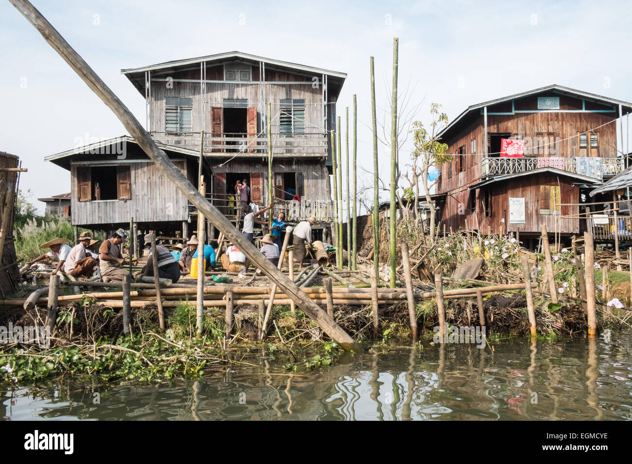 Stilt houses at Inle Lake.Burma,Myanmar Stock Photo - Alamy