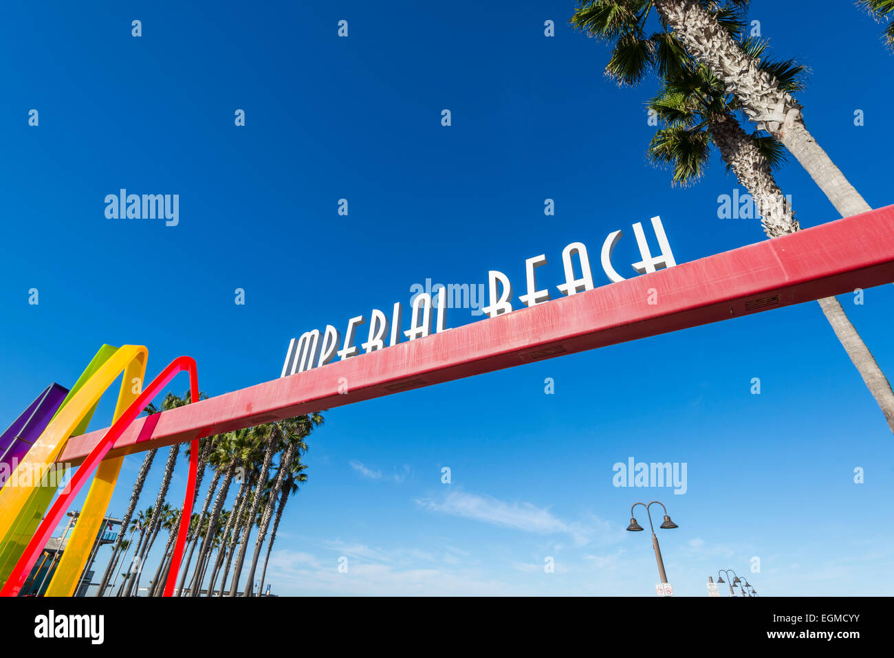 Imperial Beach Sign at the Imperial Beach Pier Plaza, California ...