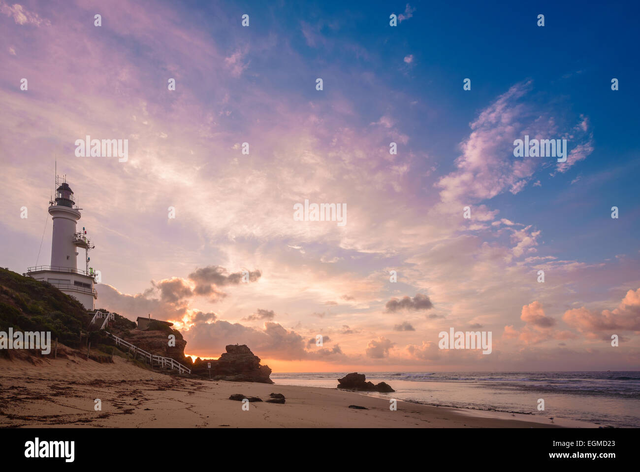 Lighthouse at Point Lonsdale, Bellarine Peninsula, Victoria Stock Photo ...