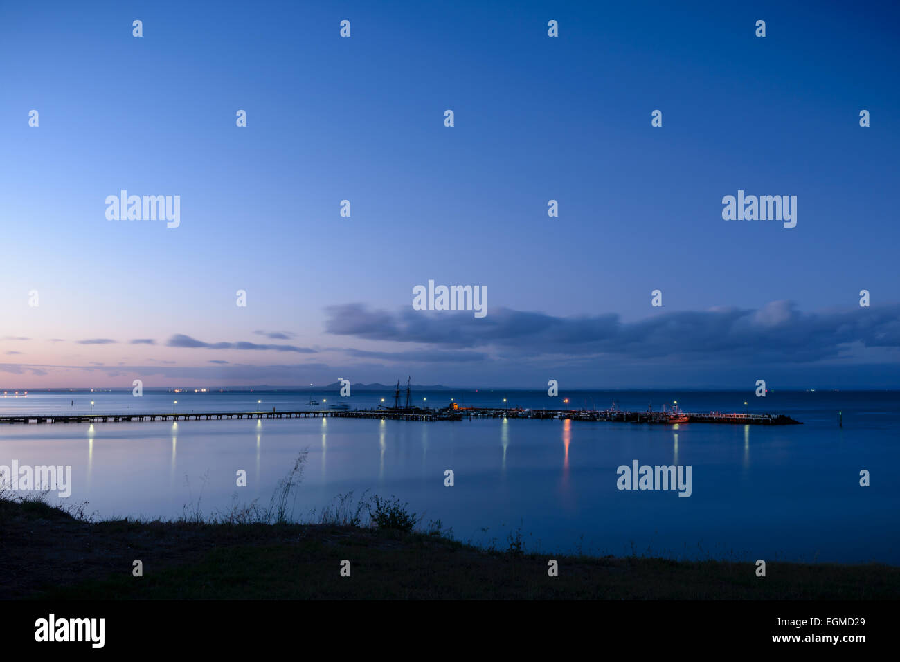 Sunset over Portarlington pier, Victoria, Australia Stock Photo - Alamy