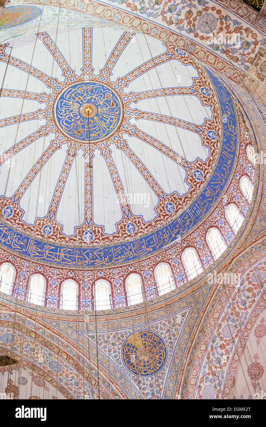 Blue Mosque Prayer Hall Interior Istanbul Turkey // ISTANBUL, Turkey ...