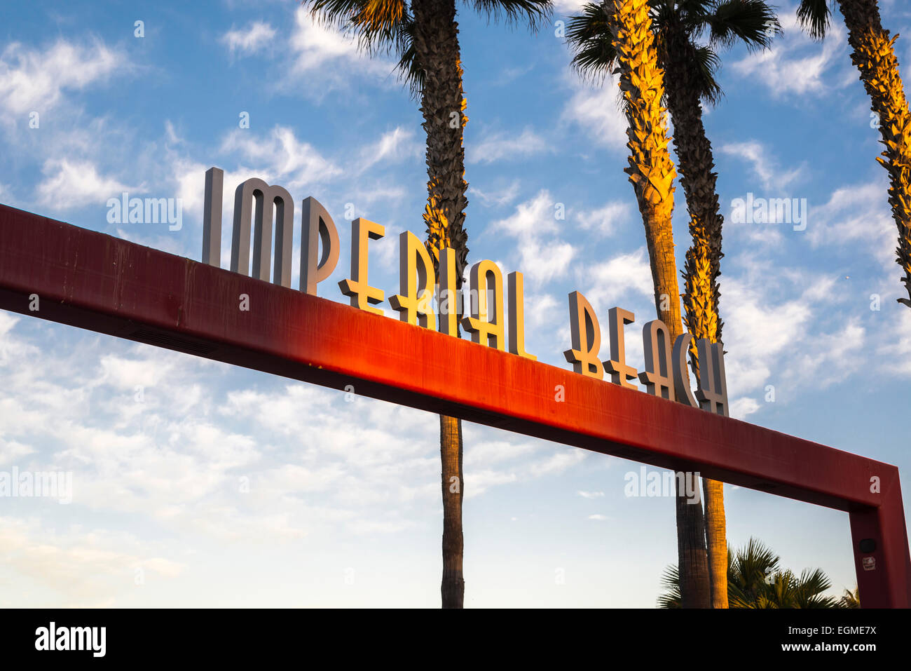 The Imperial Beach sign at the Imperial Beach Plaza, California, United ...