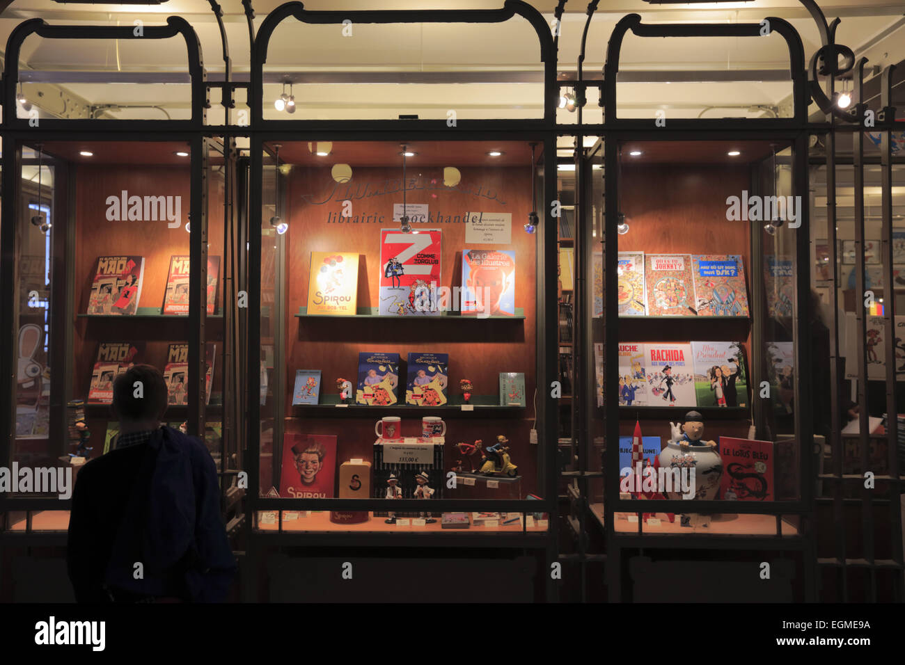 window of gift shop of Belgian comic strip center, Brussels, Belgium ...