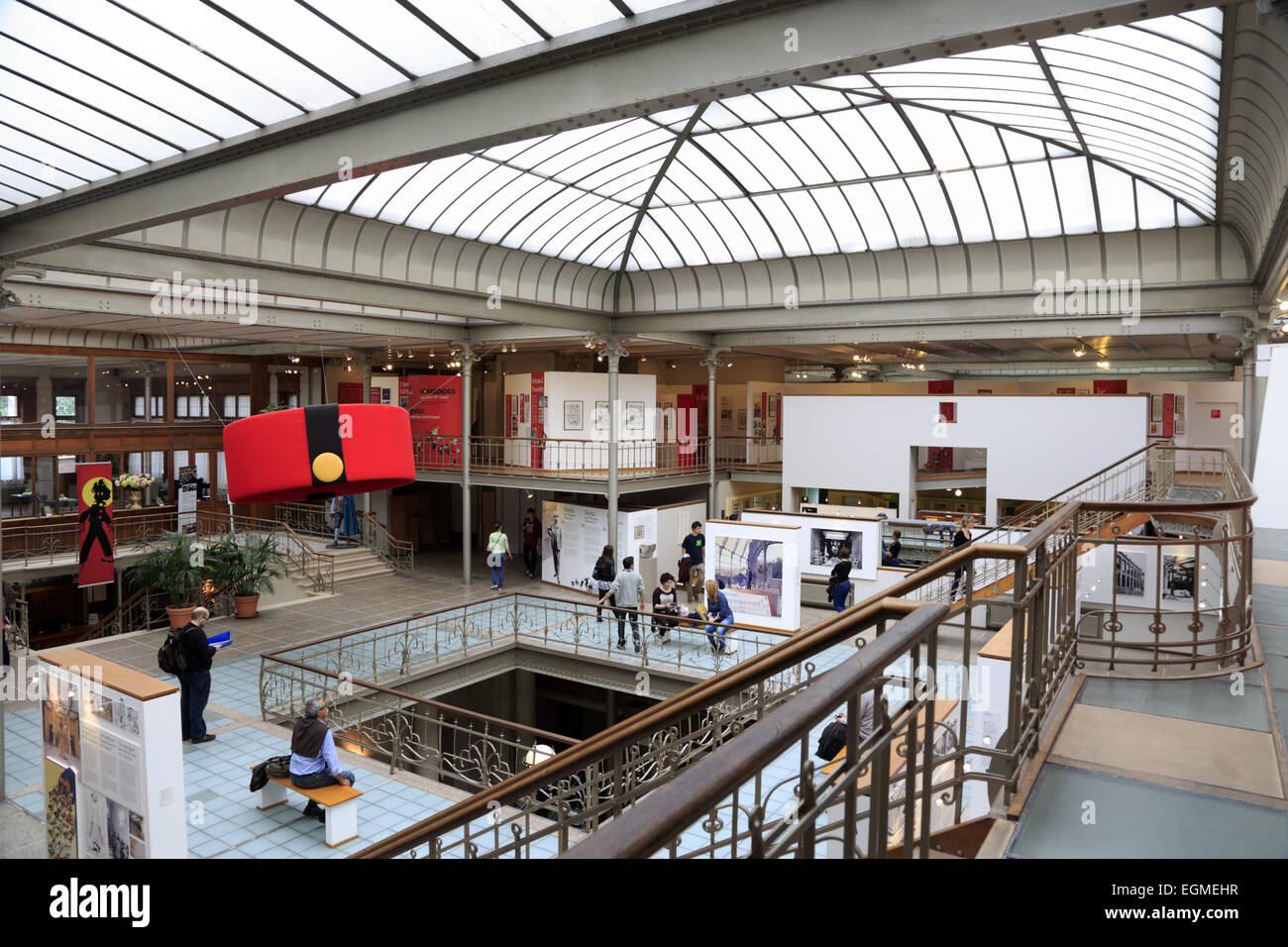 interior of exhibition hall of Belgian comic strip center, Brussels ...