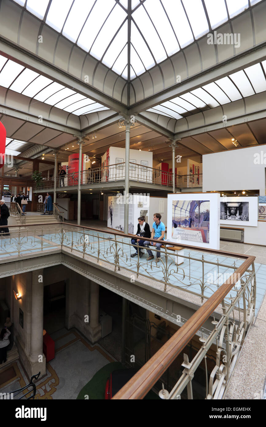 interior of exhibition hall of Belgian comic strip center, Brussels ...