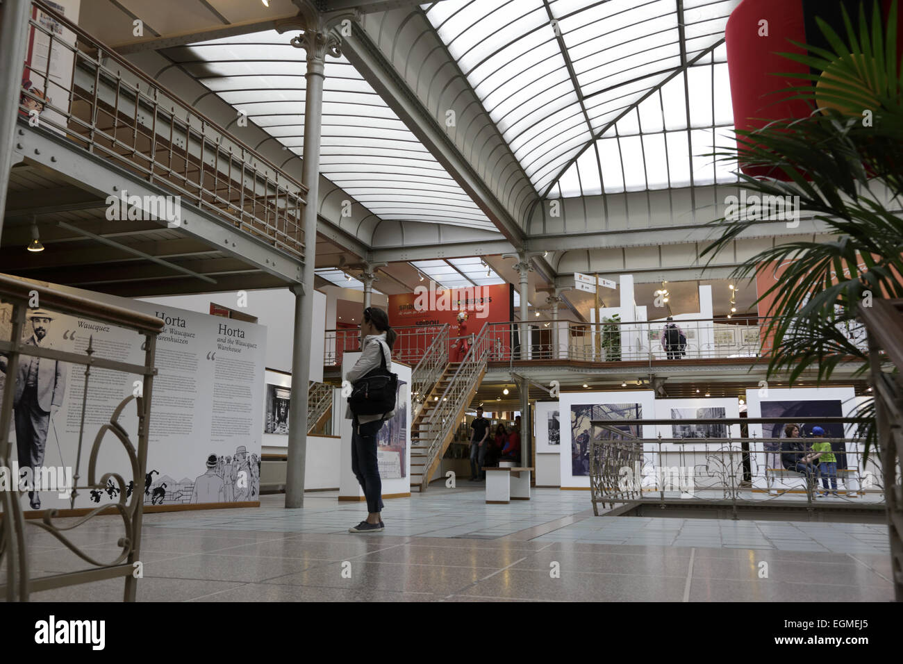 interior of exhibition hall of Belgian comic strip center, Brussels ...