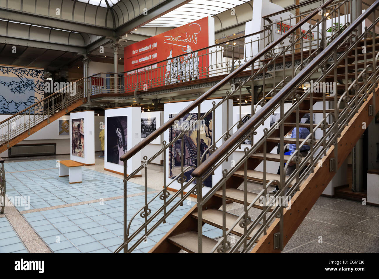 interior of exhibition hall of Belgian comic strip center, Brussels ...