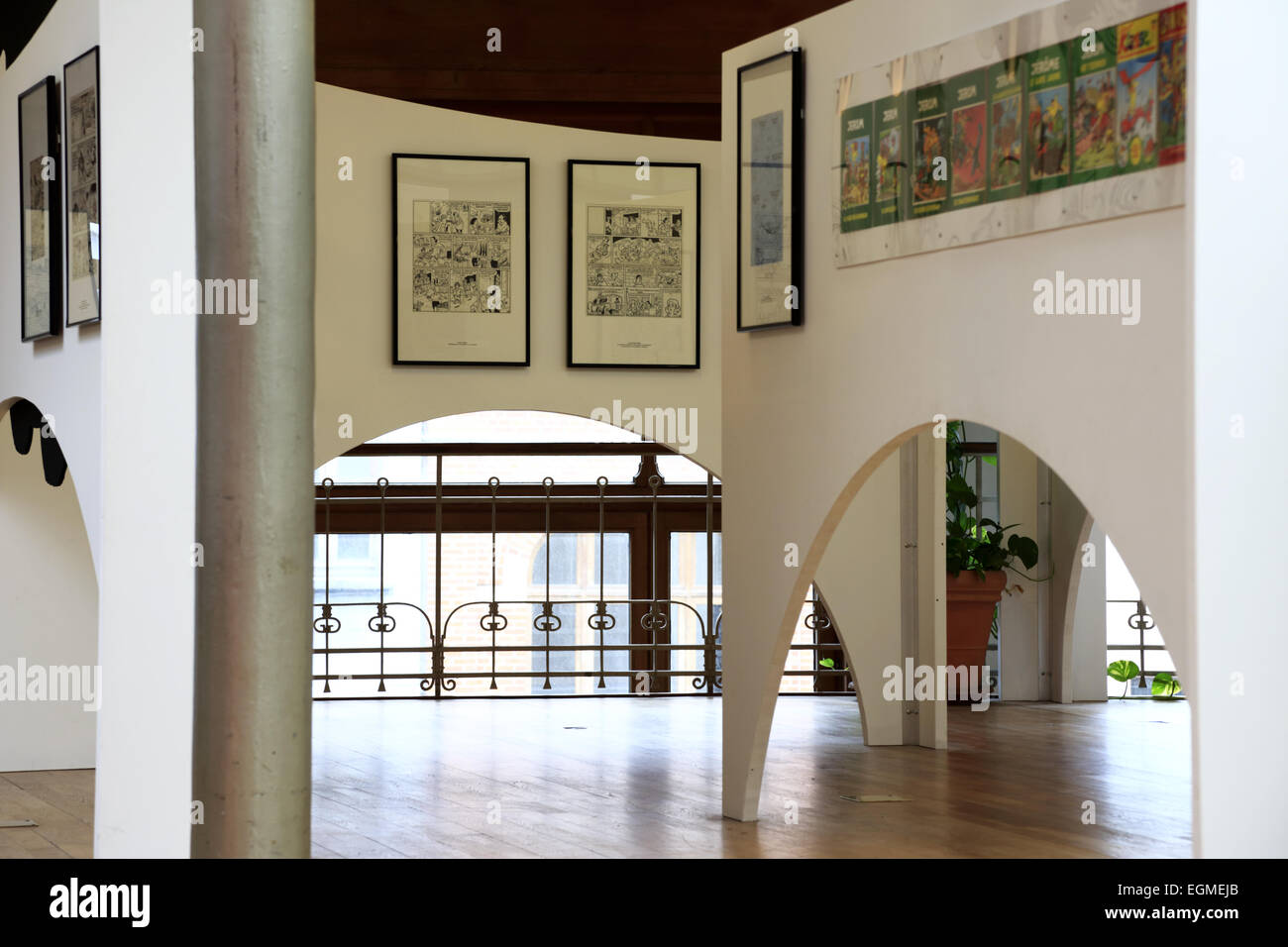 Exhibition hall of Belgian comic strip center, Brussels, Belgium Stock ...