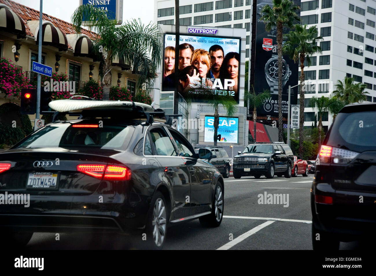 Digital billboards on the Sunset Strip Stock Photo - Alamy