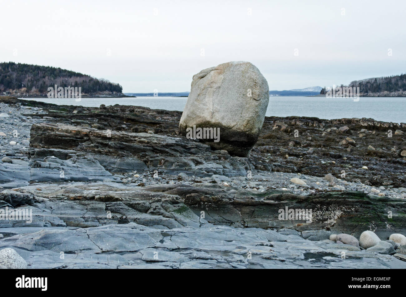 "Balance Rock ," a glacial erratic that has become a famous landmark on ...