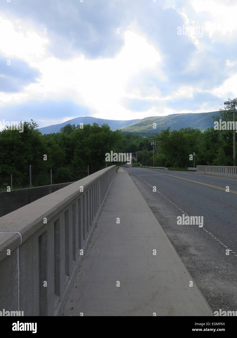 This bridge crosses over the Hoosic River in Adams, Massachusetts ...