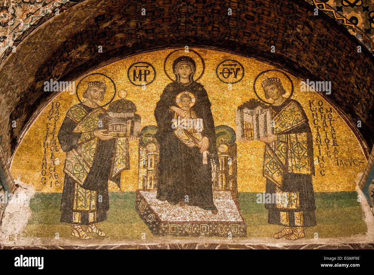 ISTANBUL, Turkey — A tenth-century mosaic in Hagia Sophia depicts the ...