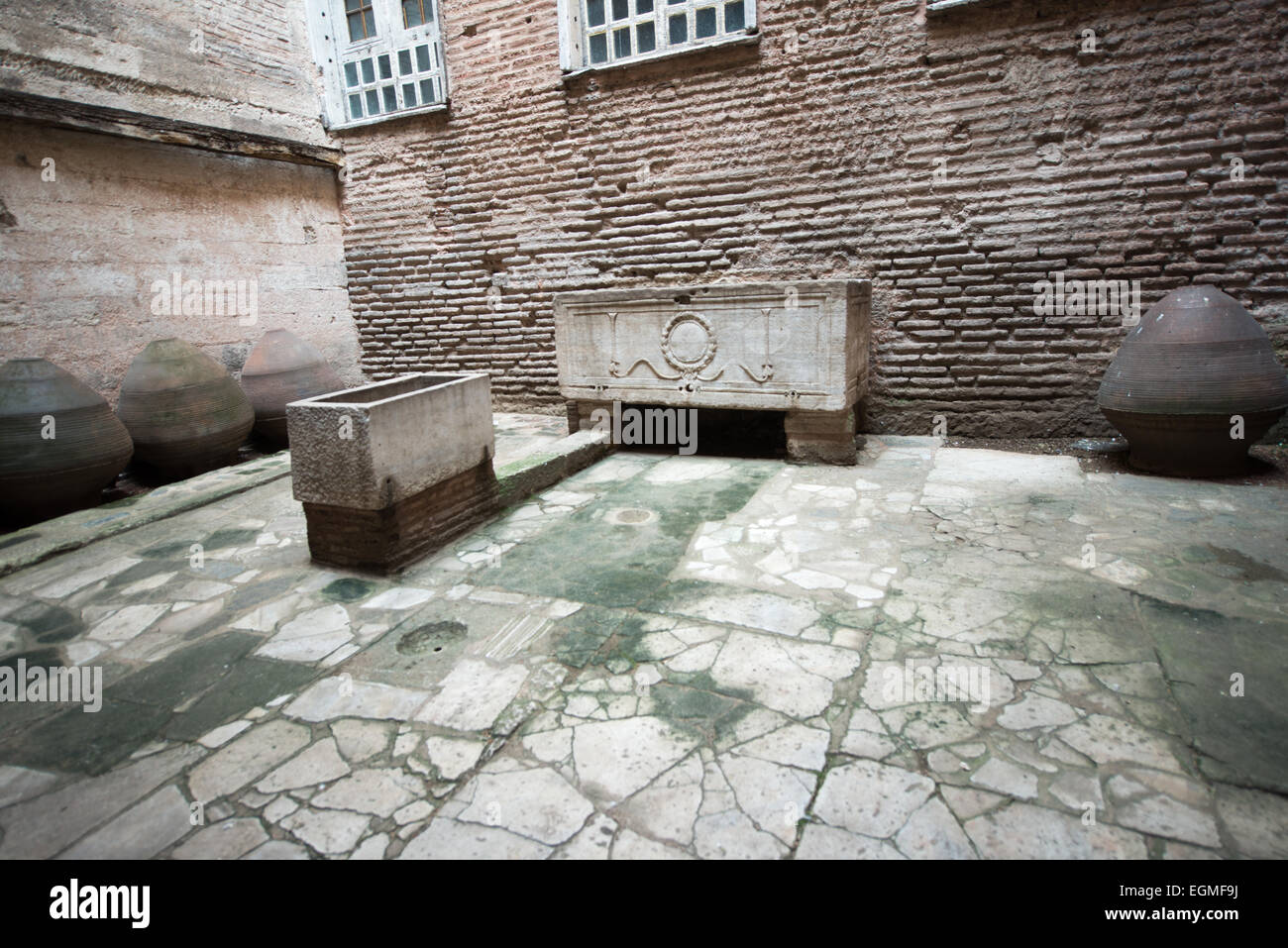 Hagia Sophia Baptistry Courtyard Istanbul Turkey // ISTANBUL, Turkey — The courtyard of the ...