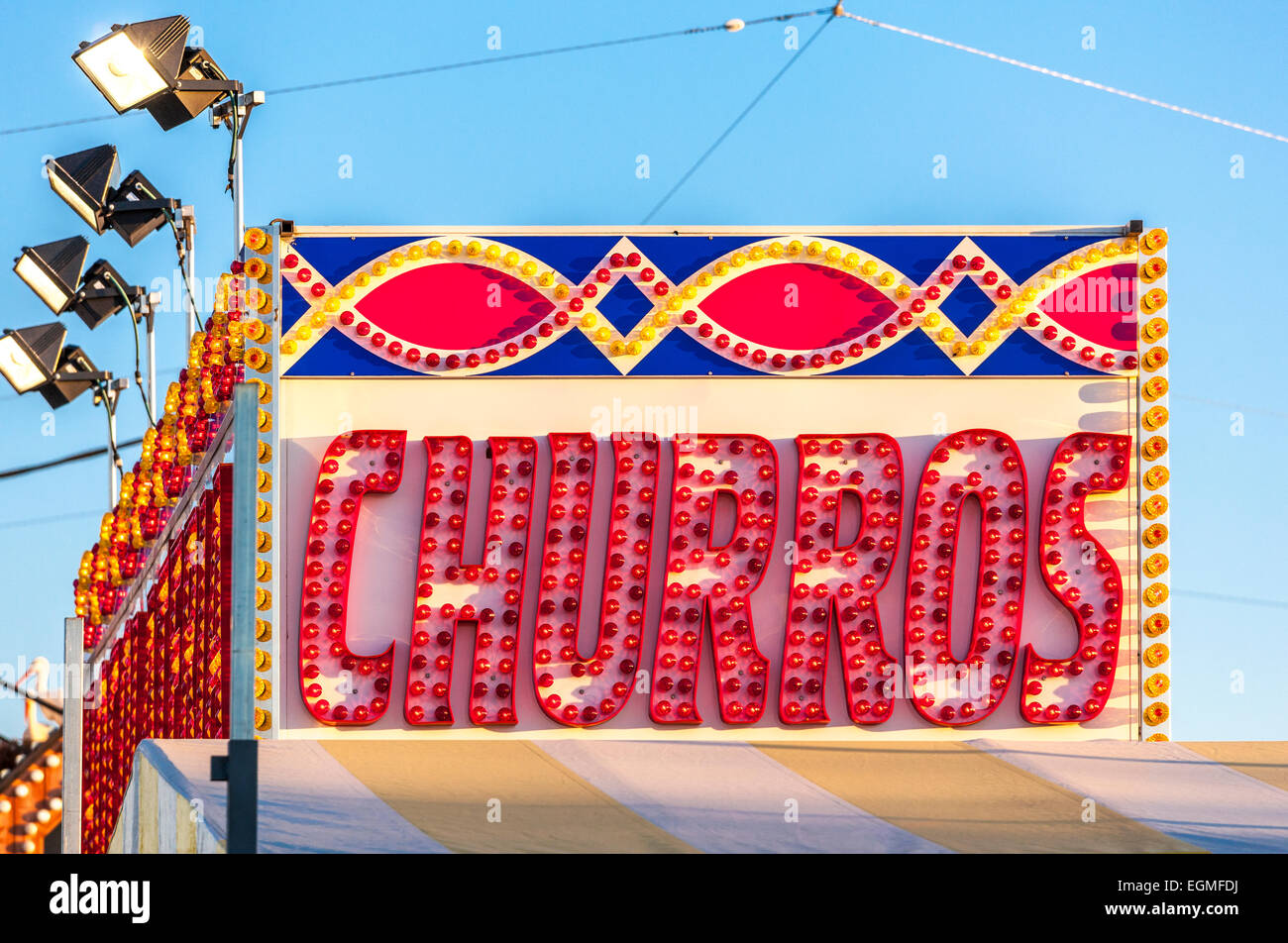 Churros sign Feria Spain Stock Photo - Alamy
