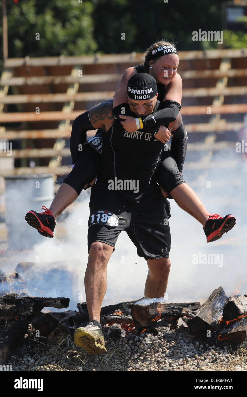 Competitors in action during the Reebok Spartan Race. Mohegan Sun ...