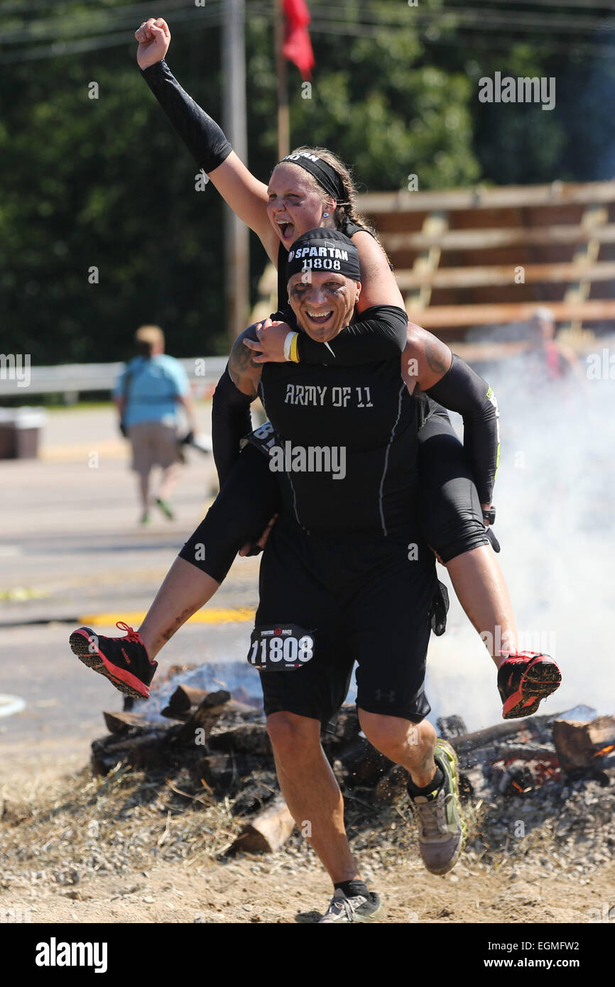 Competitors in action during the Reebok Spartan Race. Mohegan Sun ...