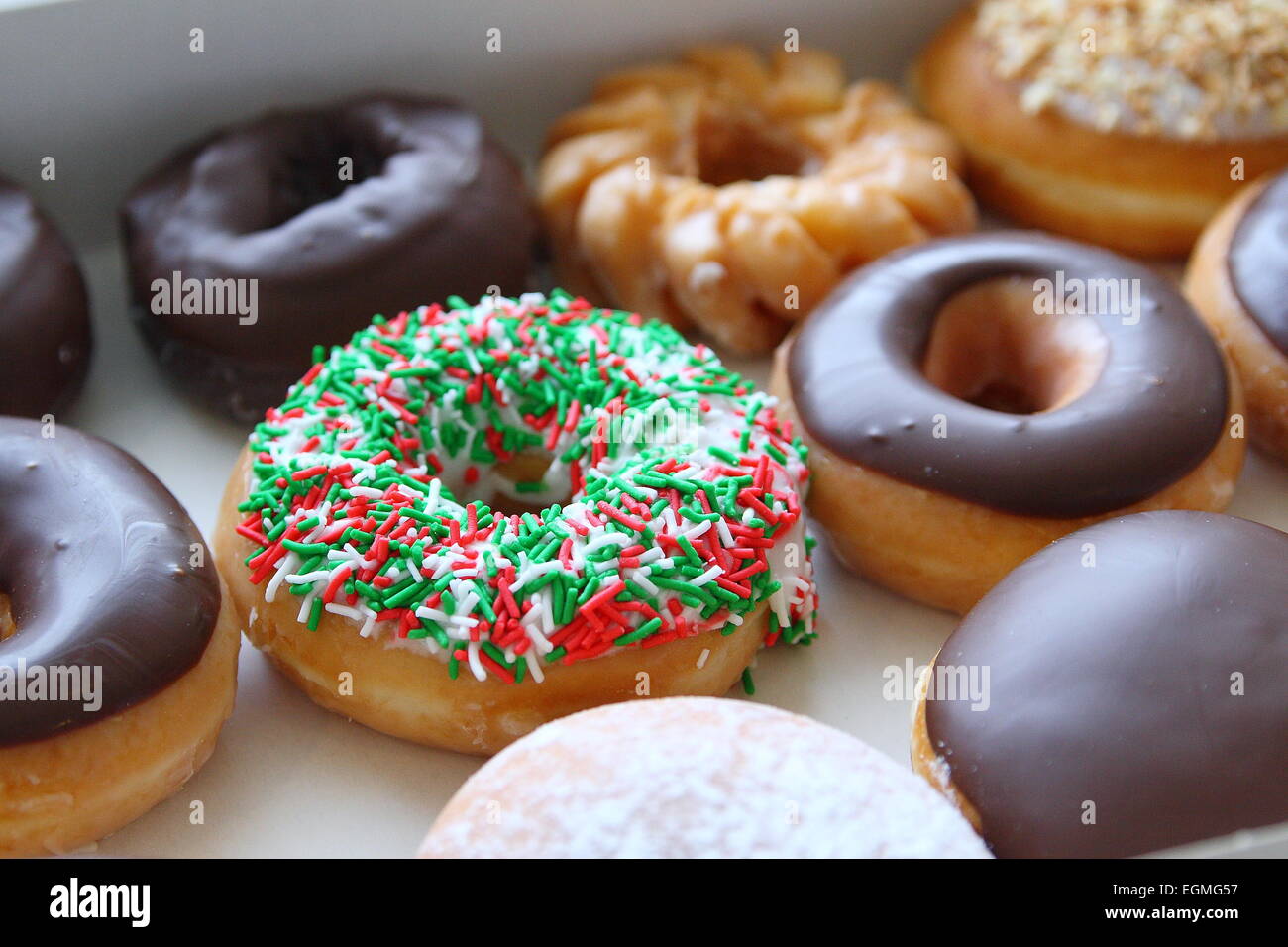 Selection of Krispy Kreme donuts in a box Stock Photo - Alamy