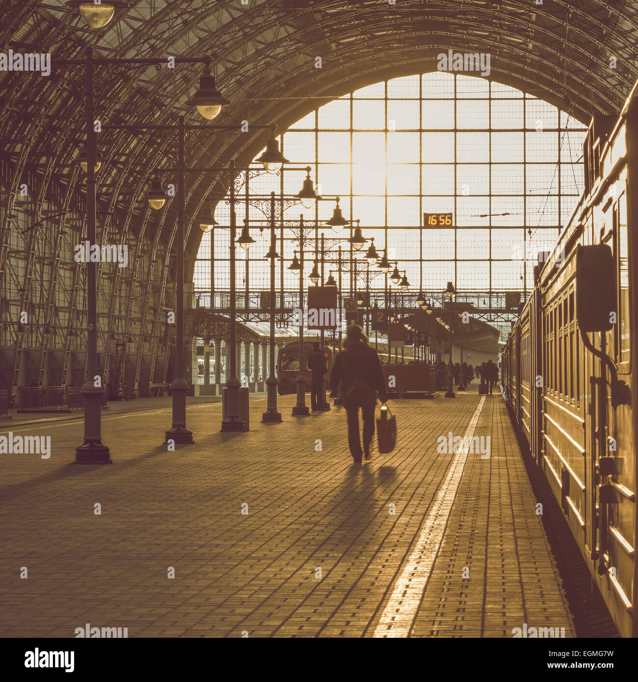 Express trains stand at the station Stock Photo - Alamy