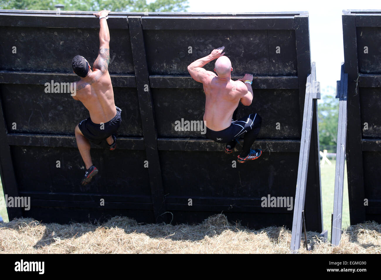 Competitors in action during the Reebok Spartan Race. Mohegan Sun ...