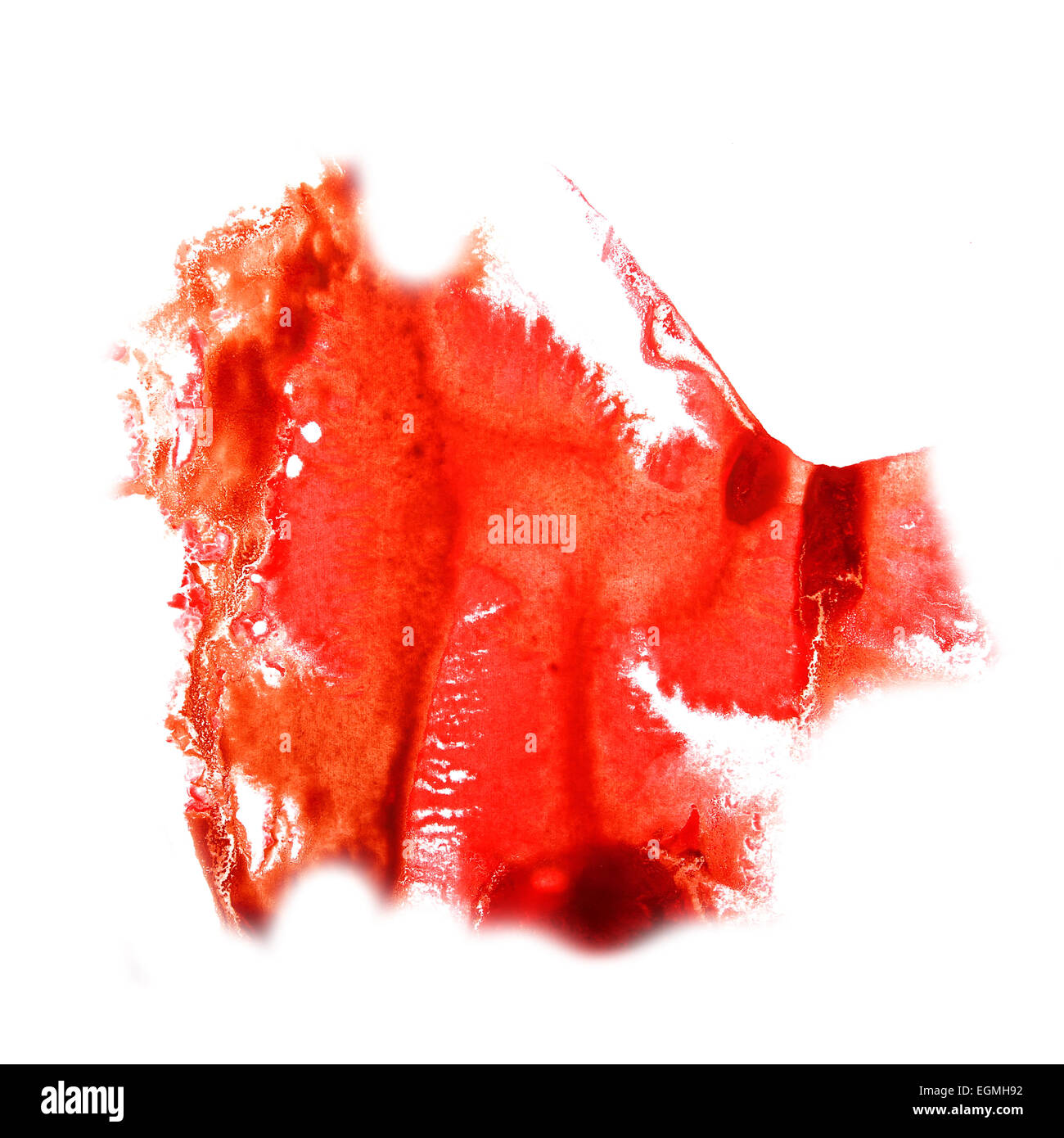 stain with watercolour red paint stroke watercolor isolated Stock Photo ...