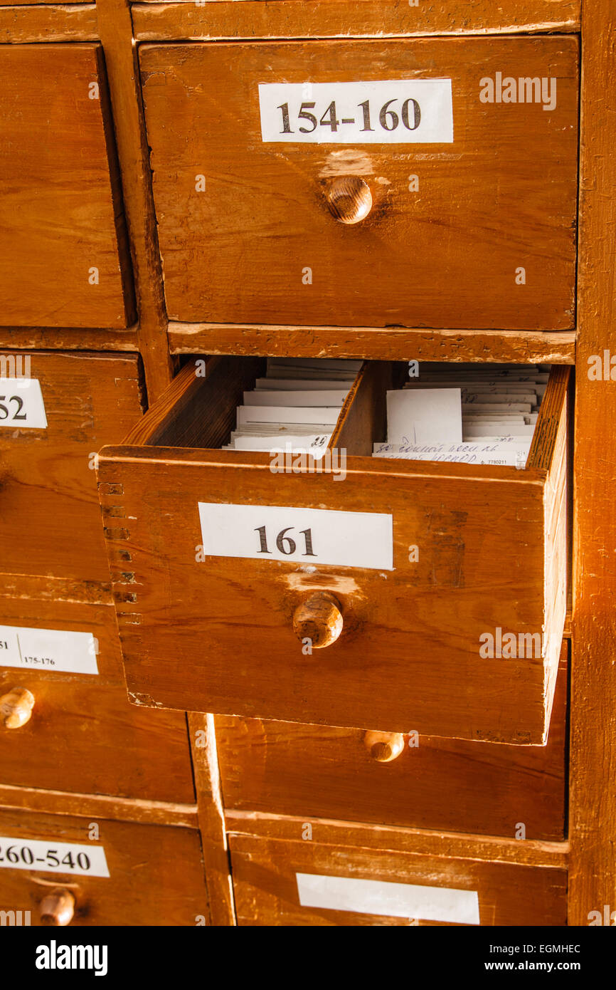 Cabinet for keeping paper documents in toning Stock Photo - Alamy