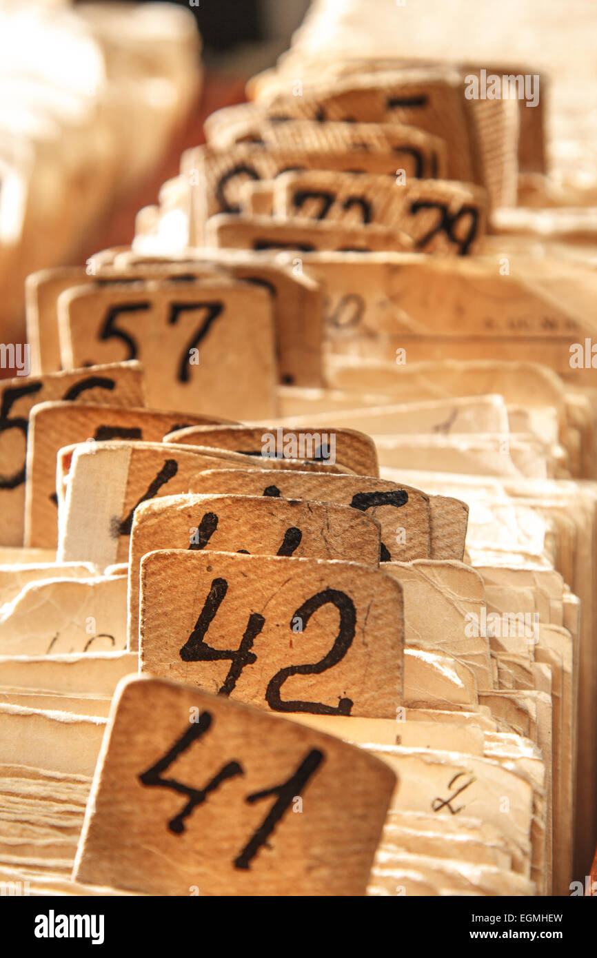 Archive file folders in drawer closeup toning Stock Photo - Alamy