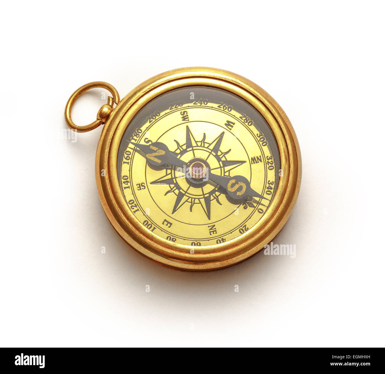 Close up view of vintage compass on white Stock Photo - Alamy