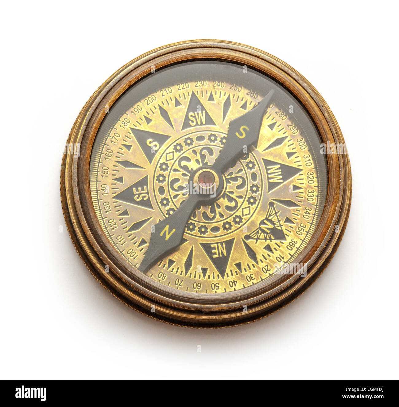Old vintage compass on ancient hi-res stock photography and images - Alamy