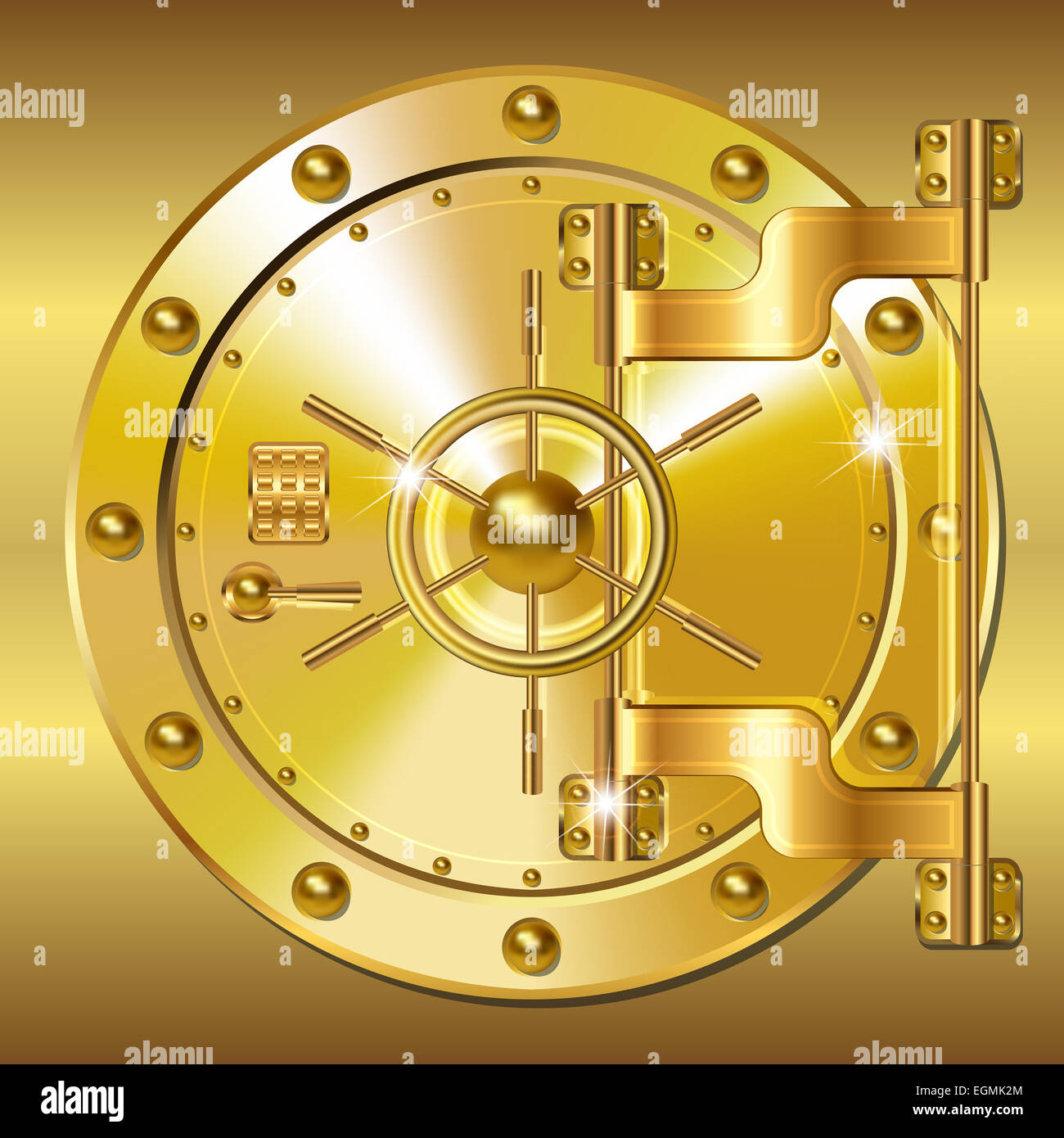 Gold Bank doors. Vector illustration clip art Stock Photo - Alamy
