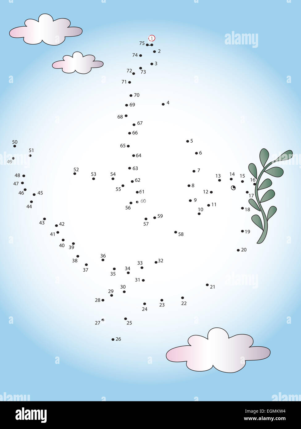 Game for children : join the dots following the numbers Stock Photo - Alamy