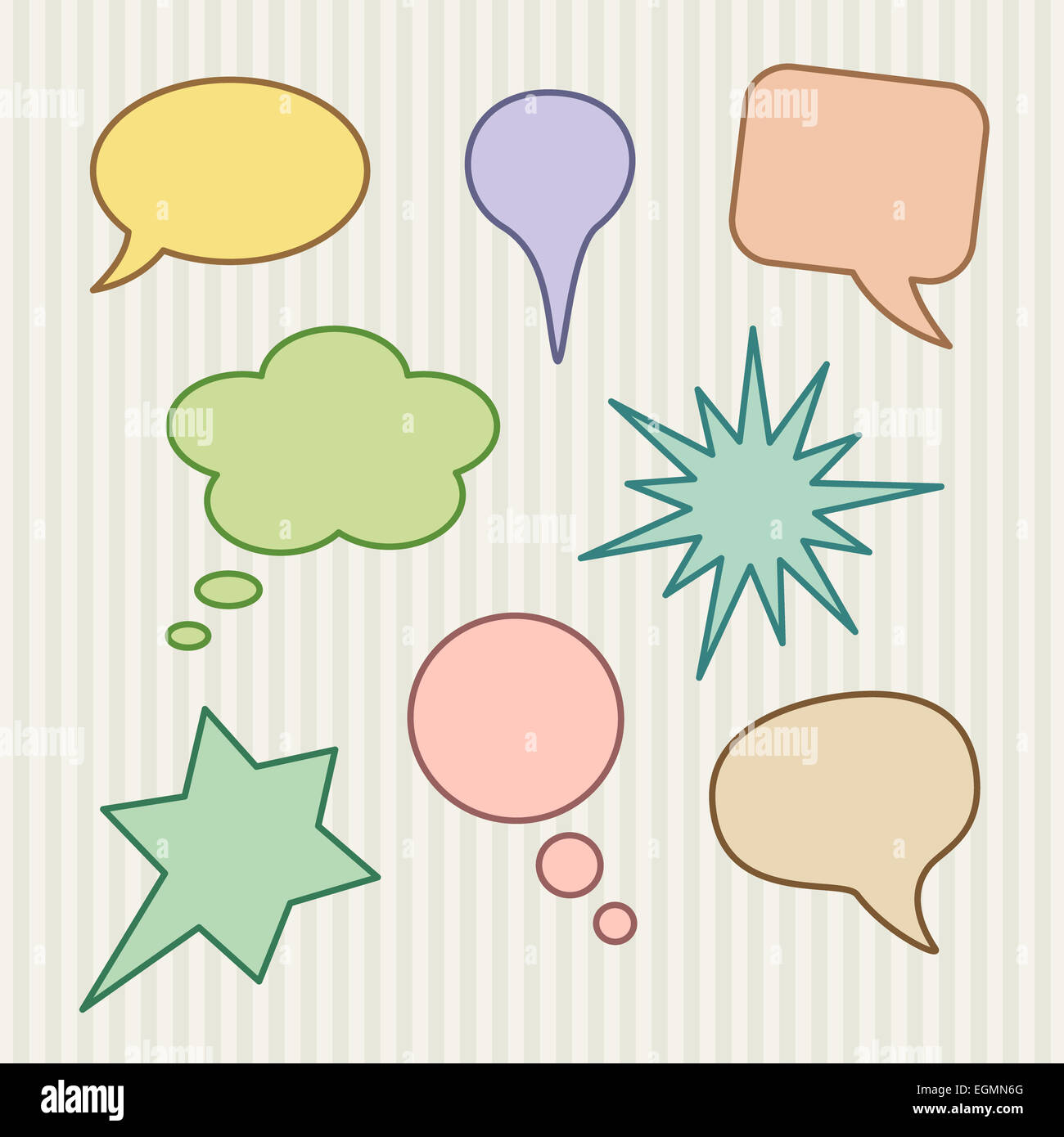Colorful Cartoon Speech Bubbles Stock Photo - Alamy