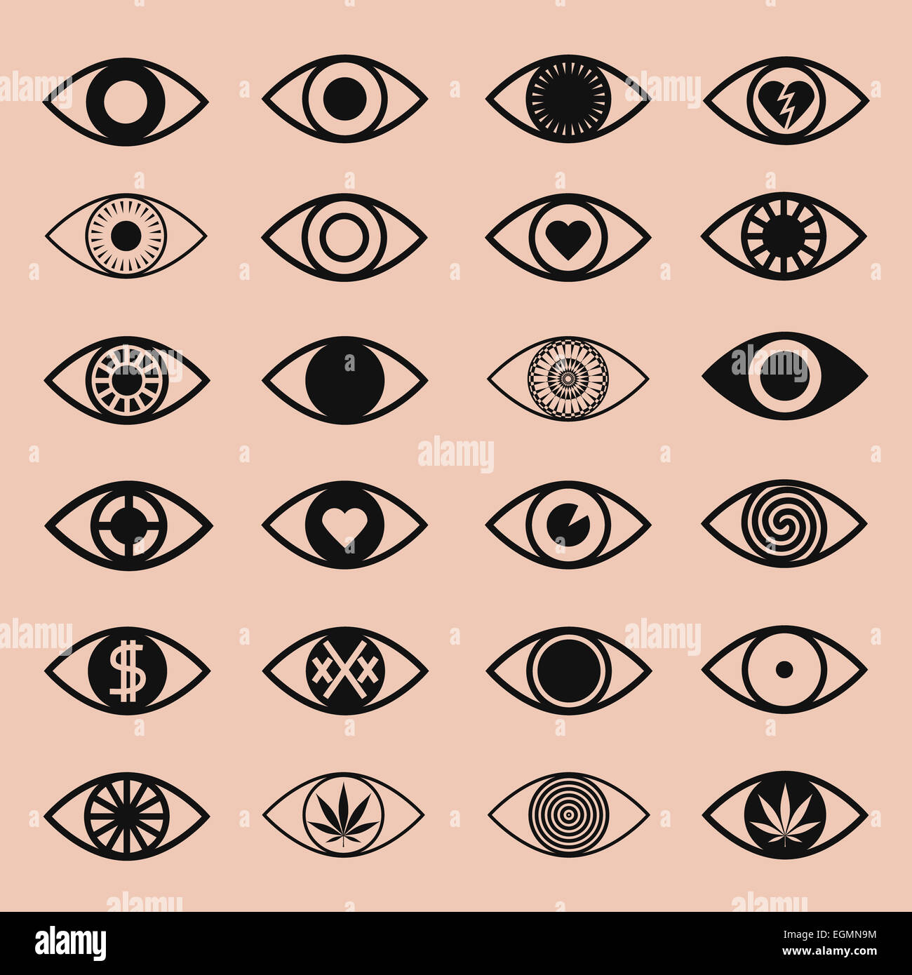 Set of Various Eye Icons Stock Photo - Alamy
