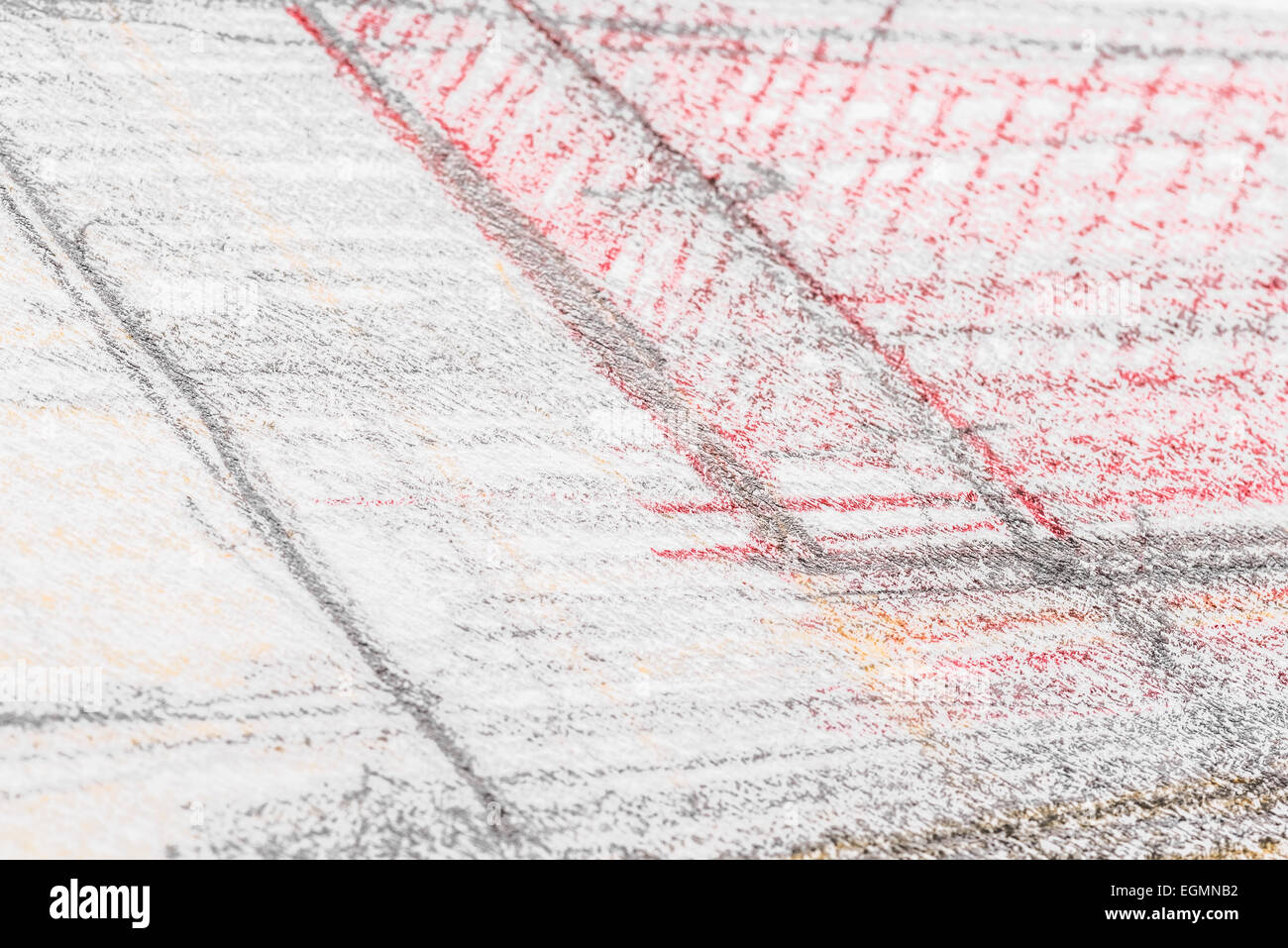 Drawing Colored Crosshatch On Paper With Crayon Stock Photo - Alamy
