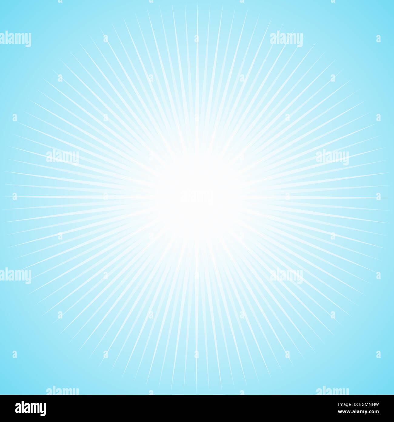 White sun with long thin rays Stock Photo - Alamy