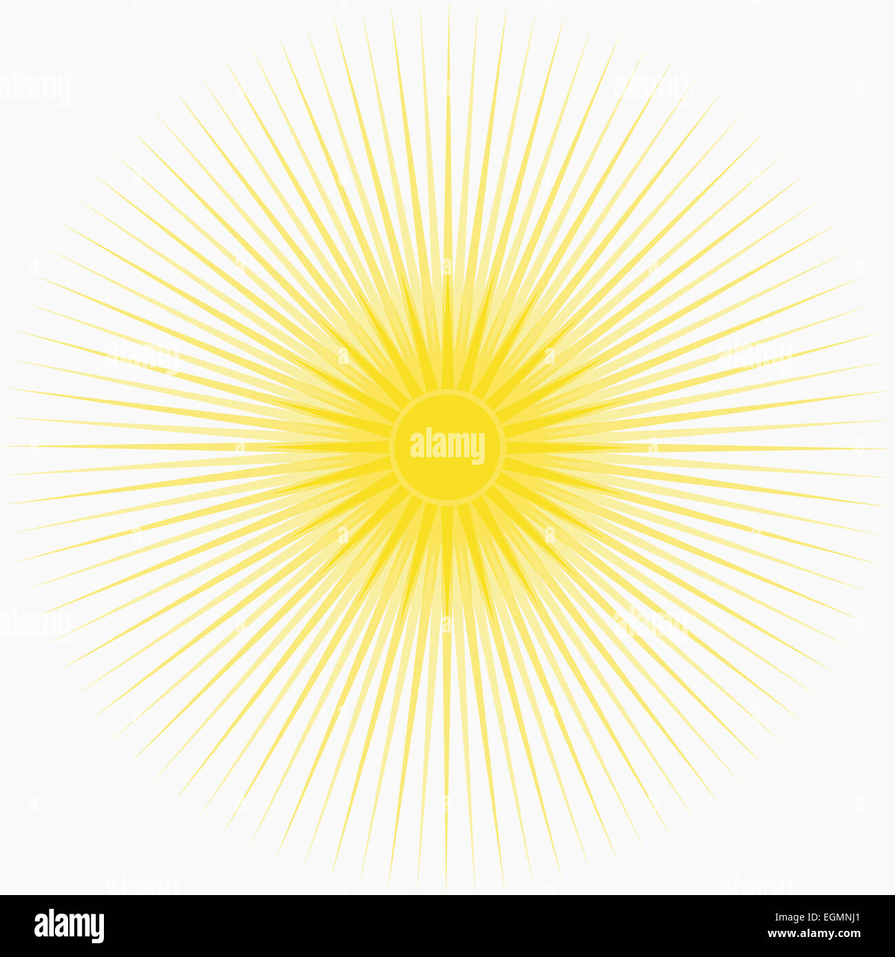 Yellow sun background with long thin rays Stock Photo - Alamy