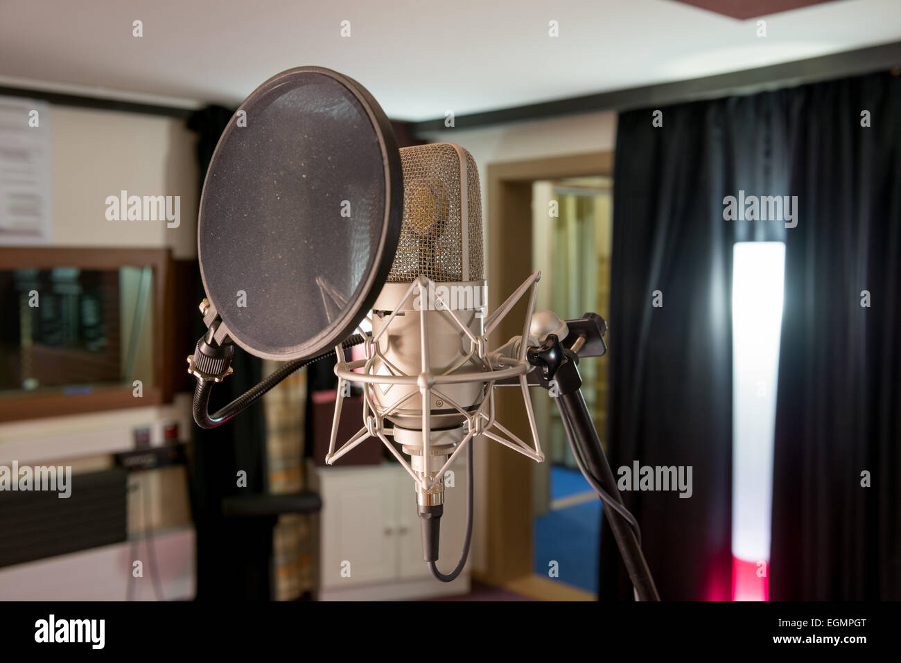 professional microphone in a recording studio Stock Photo - Alamy