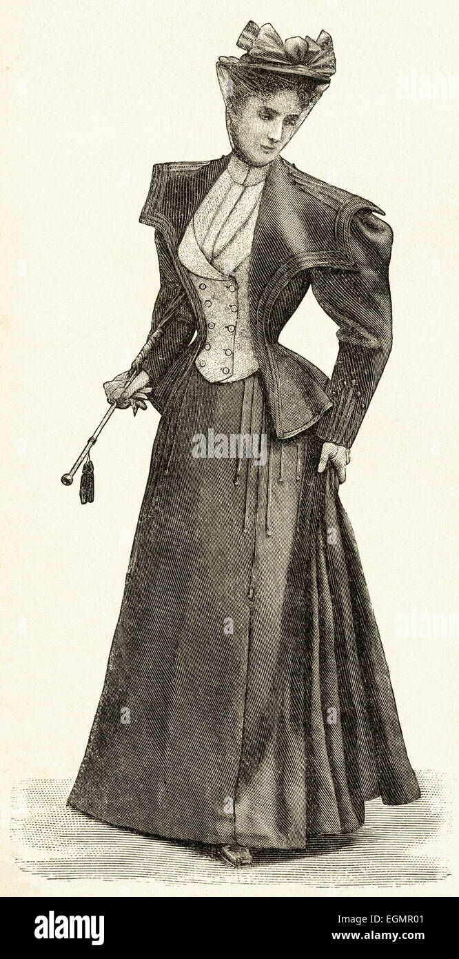 Victorian woman fashion illustration circa 1895 Stock Photo - Alamy