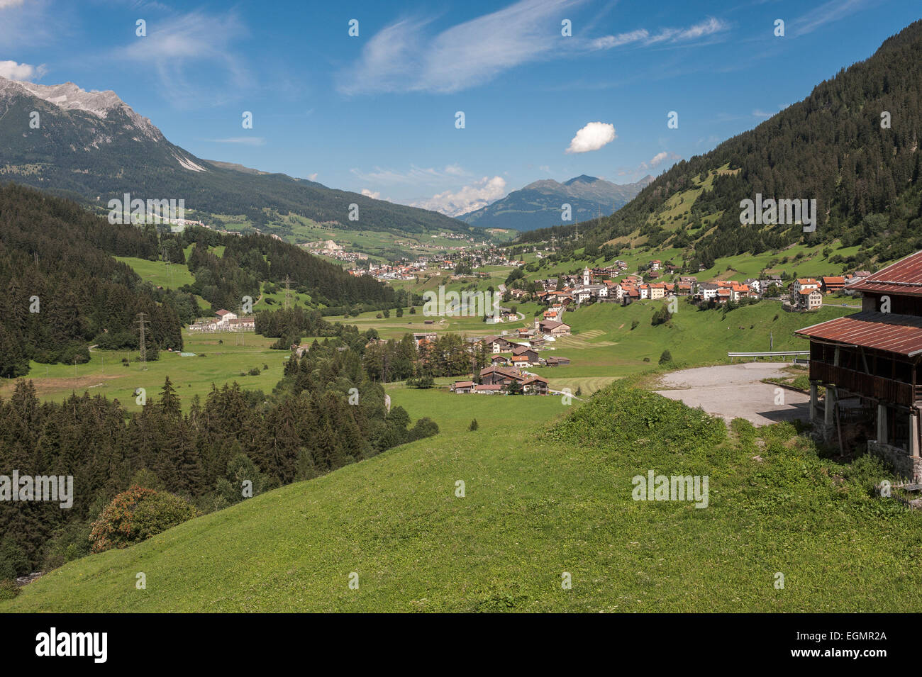 Oberhalbstein mountain valley, Julia river and the Julier route ...