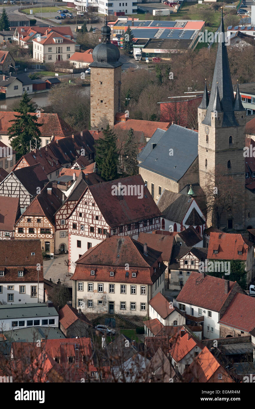 View of Zeiler Marktplatz, market square, with St. Michael's Church ...