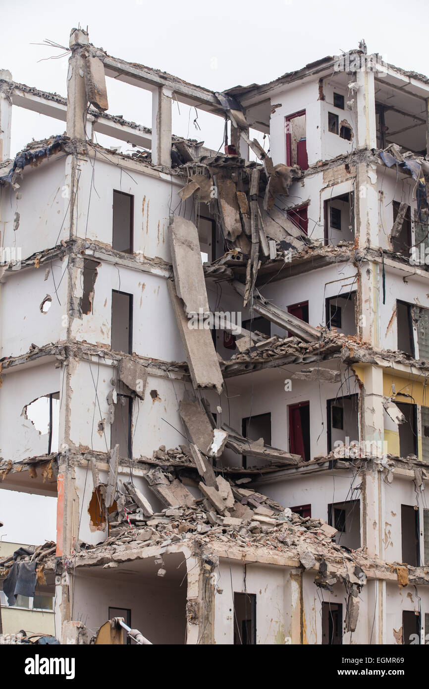 demolition, high-rise building, skeleton, ruins, administrative ...