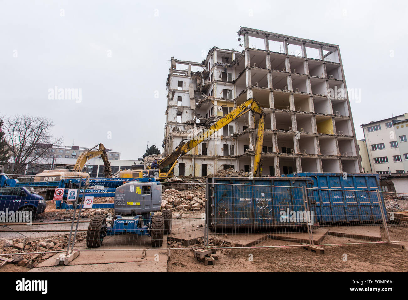 demolition, high-rise building, skeleton, ruins, administrative ...