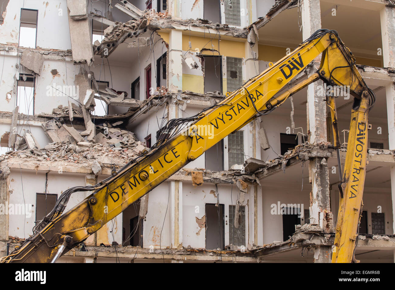 demolition, high-rise building, skeleton, ruins, administrative ...