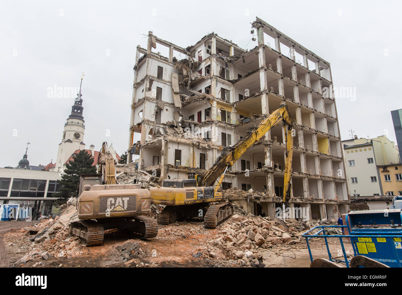demolition, high-rise building, skeleton, ruins, administrative ...