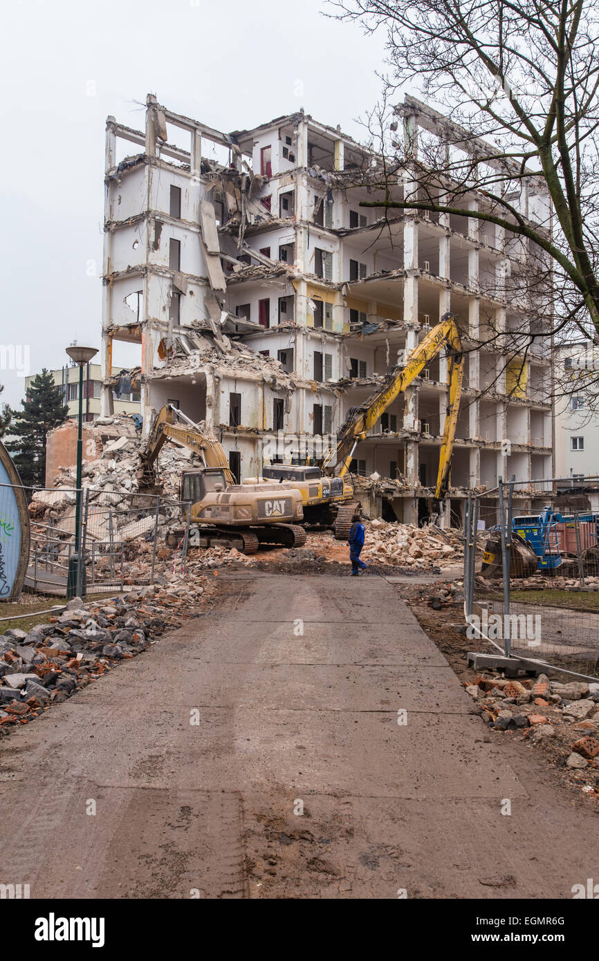 demolition, high-rise building, skeleton, ruins, administrative ...